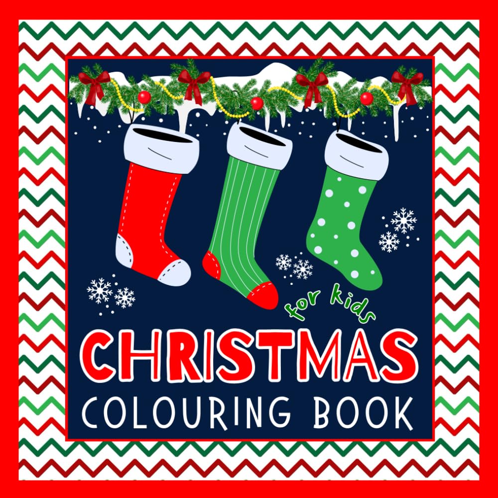 Christmas Colouring Book for Kids: 50 Simple Festive Colouring Pages ...