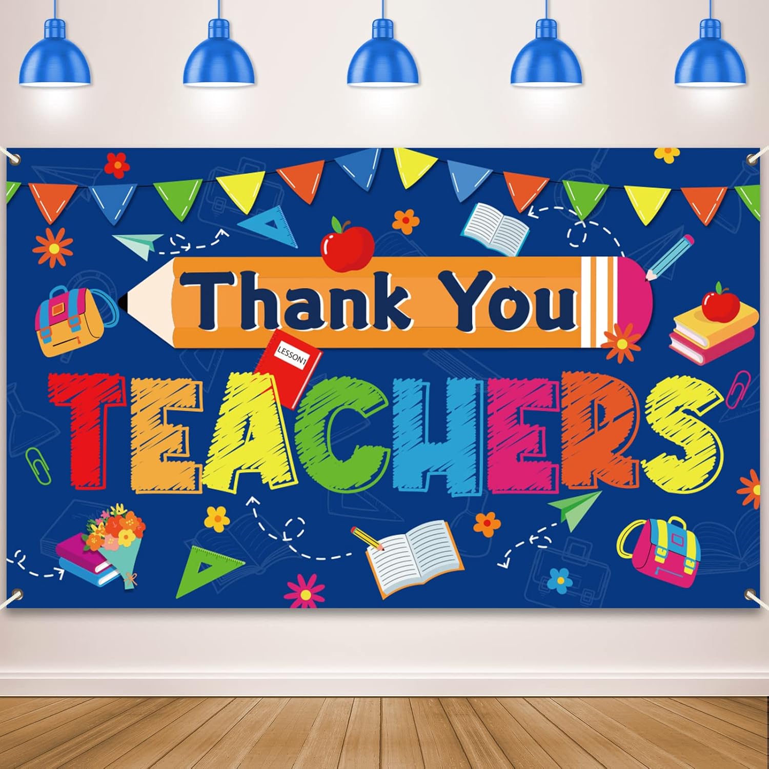 Amazon.com : Teacher Appreciation Week Backdrop Banner Decorations ...