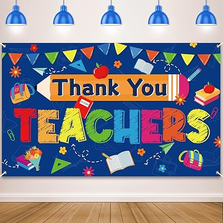 Amazon.com: HOWAF Thank You Teachers Banner, Thank You Teachers Party ...