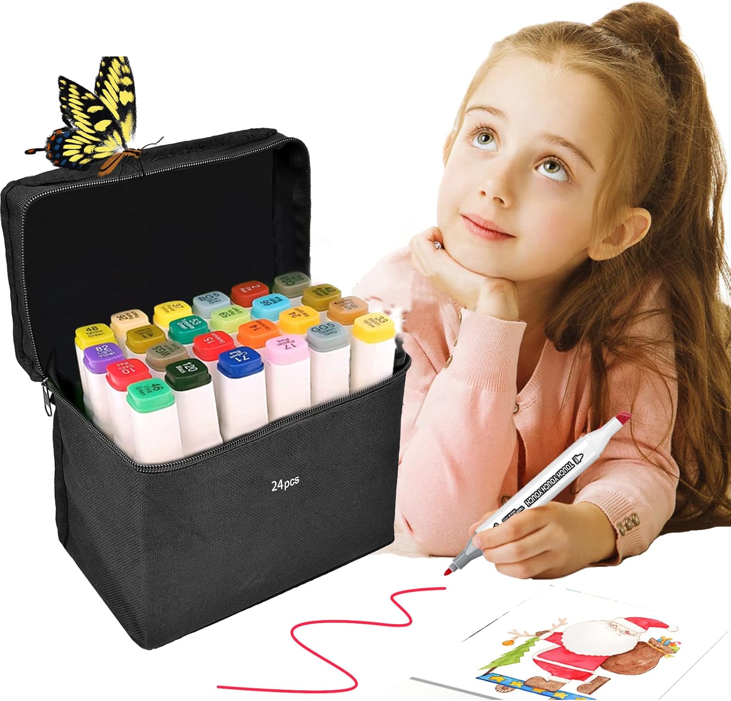 VIRIDIANA 24 Colores Plumones Profesionales para Colorear, Plumones ...