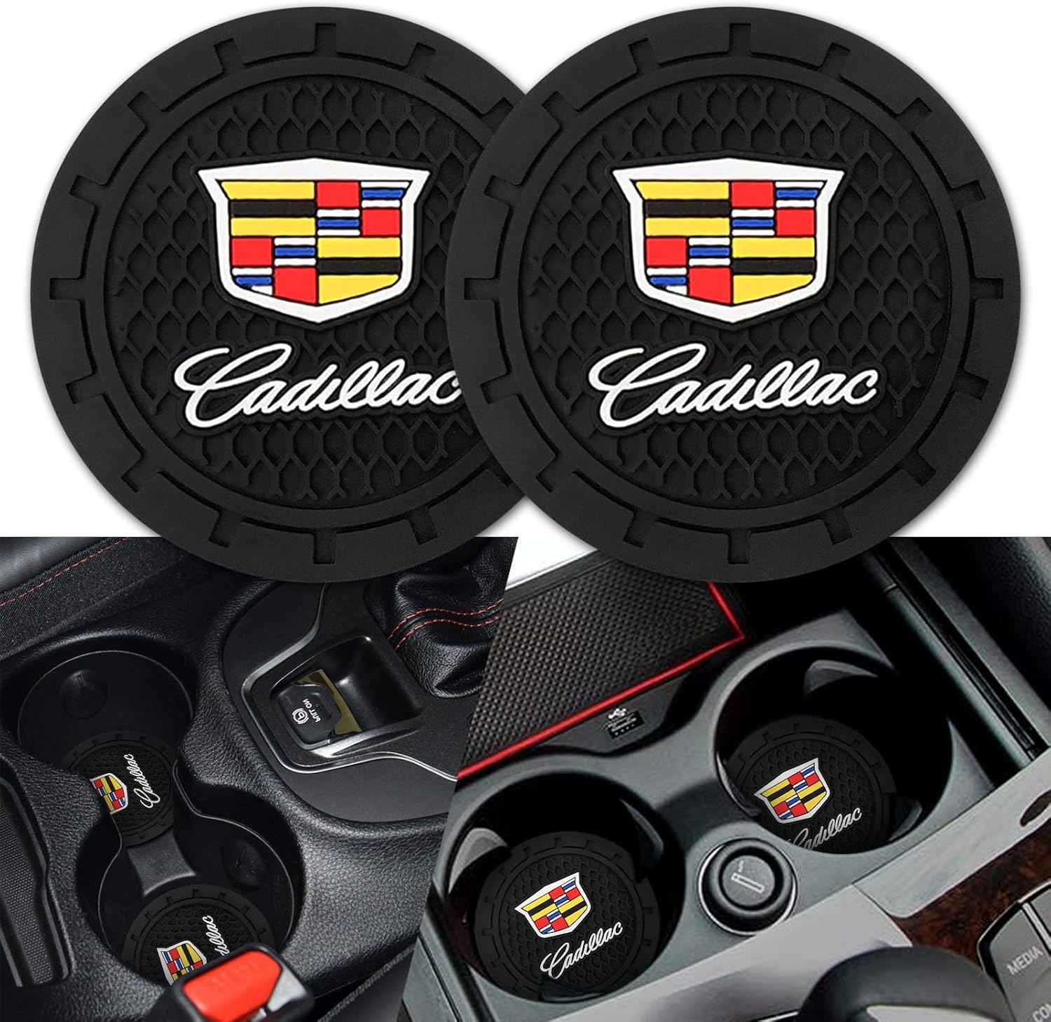 Amazon.com: Car Cup Holder Coaster for Cadillac Silicone Cupholder ...