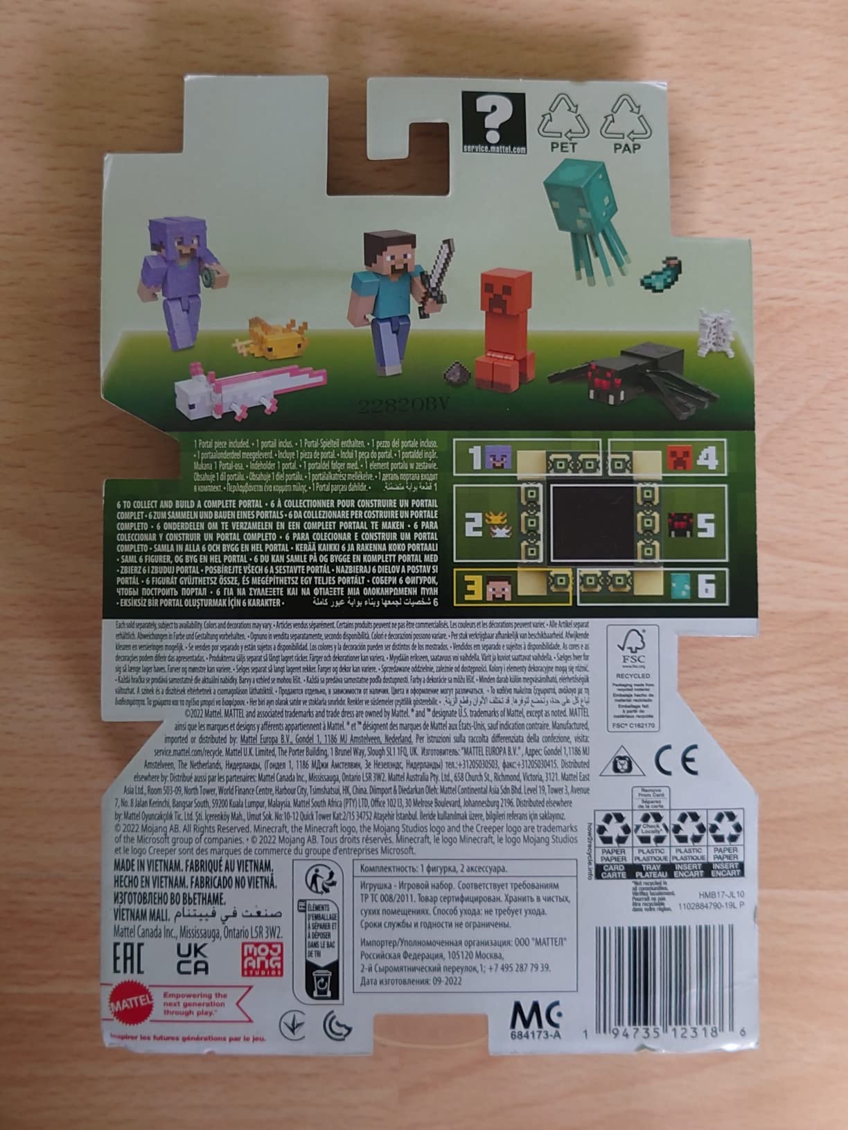 Mattel Minecraft Toys 3.25-inch Action Figures Collection Figure, Accessory and Portal Piece ...