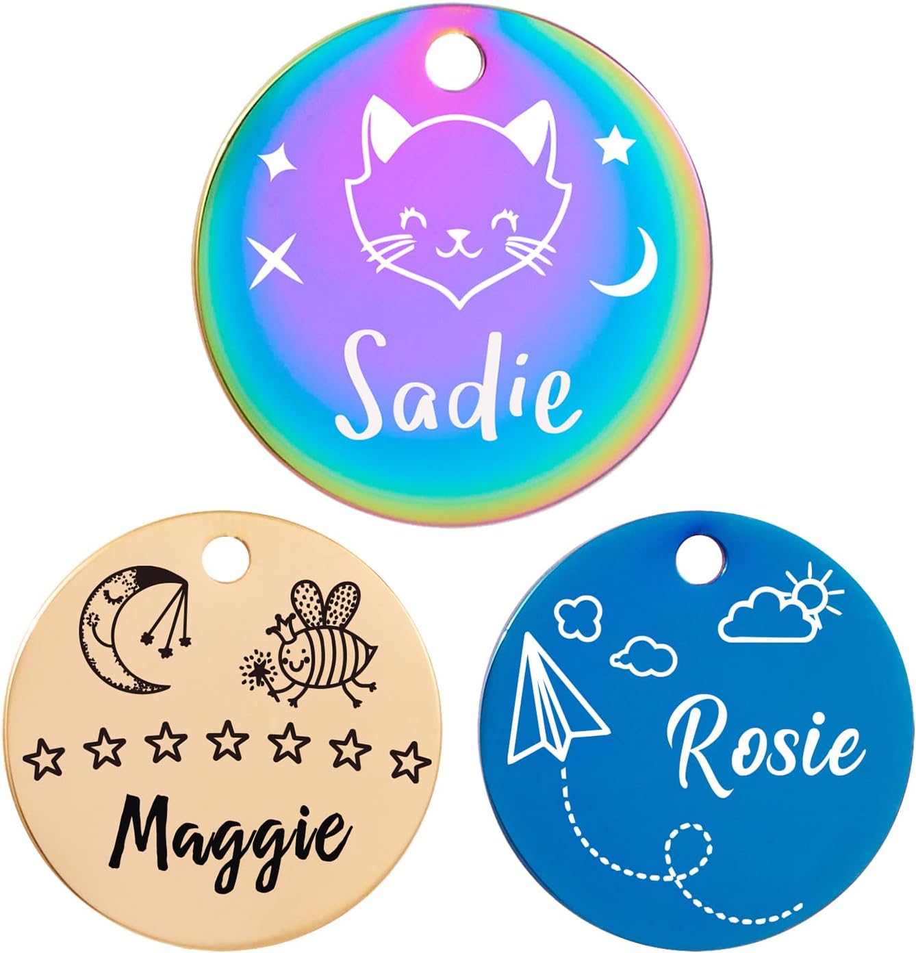 Amazon.com : HAVEATAG Pet Name Tags,Stainless Steel Custom Carved Dog ...