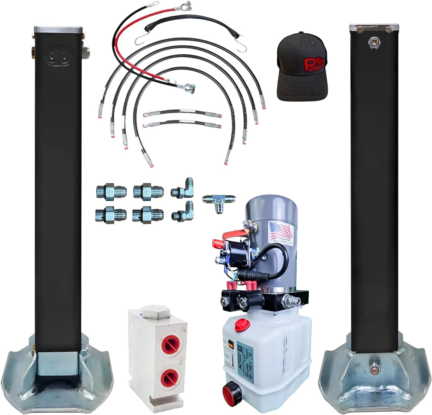 Amazon.com: Hydraulic Trailer Jack (24,000 lb) - Power Jack 12K Double ...