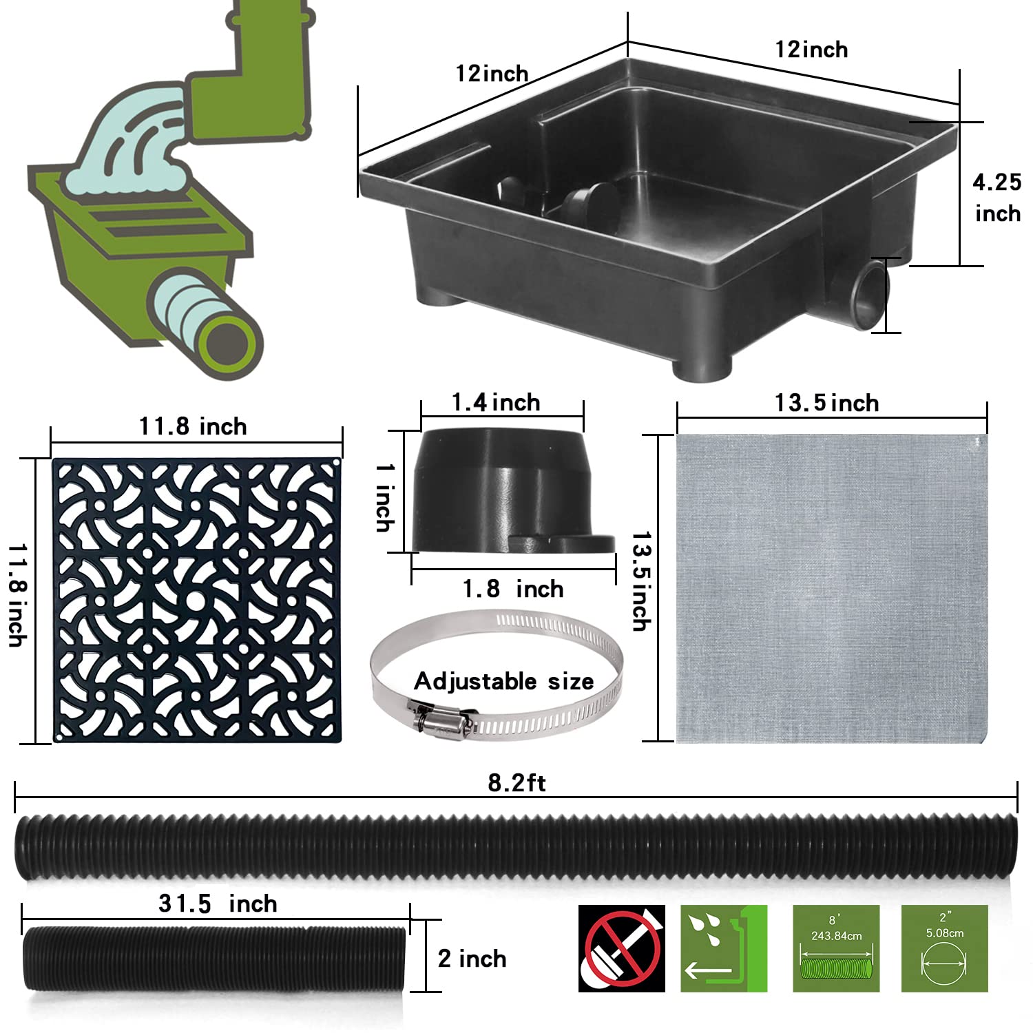 Snapklik.com : Gutter Downspout Extensions, Upgraded 12x12in Catch B ...