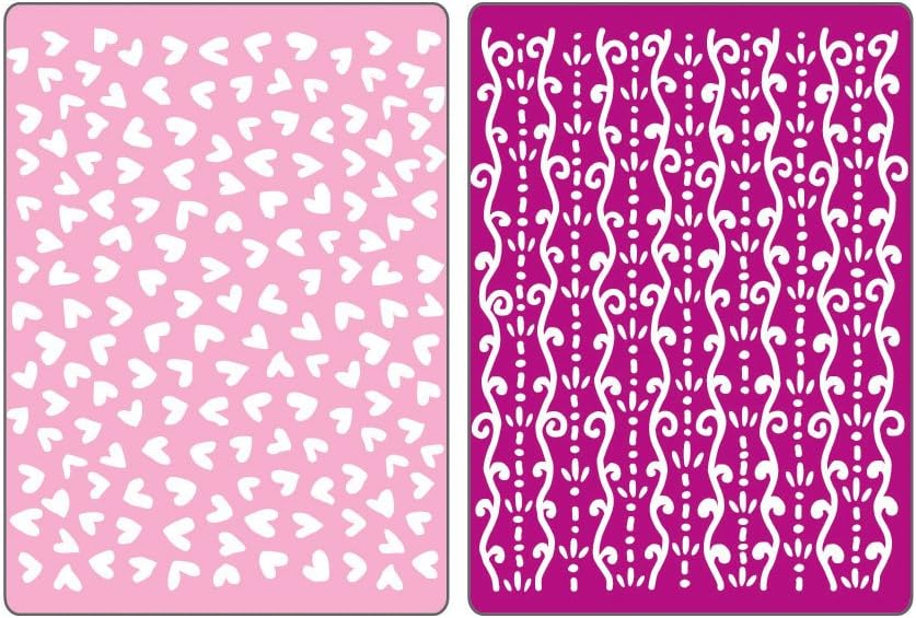 Amazon.com: Sizzix Textured Impressions 2-Pack Embossing Folders ...