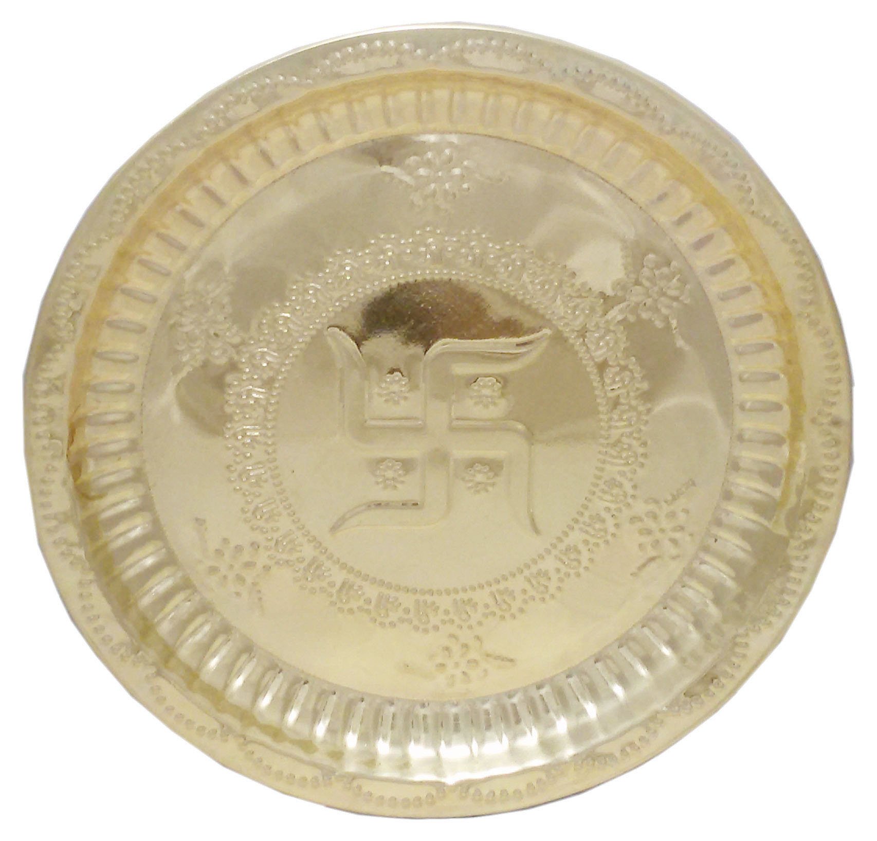 Shiv Shakti Arts Brass Pooja Aarti Thali With Swastik Design ...