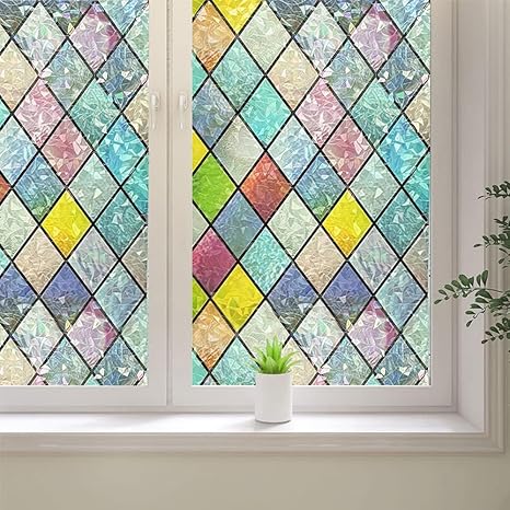 Amazon.com: 3D Stained Window Film, Privacy Glass Film, Vinyl ...