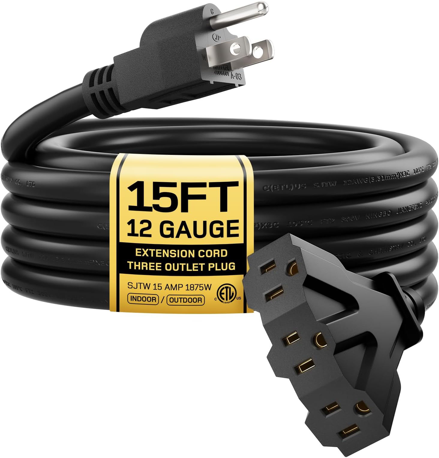 Ultra Explorer 15 FT Outdoor Extension Cord with Lighted End - 12/3 ...