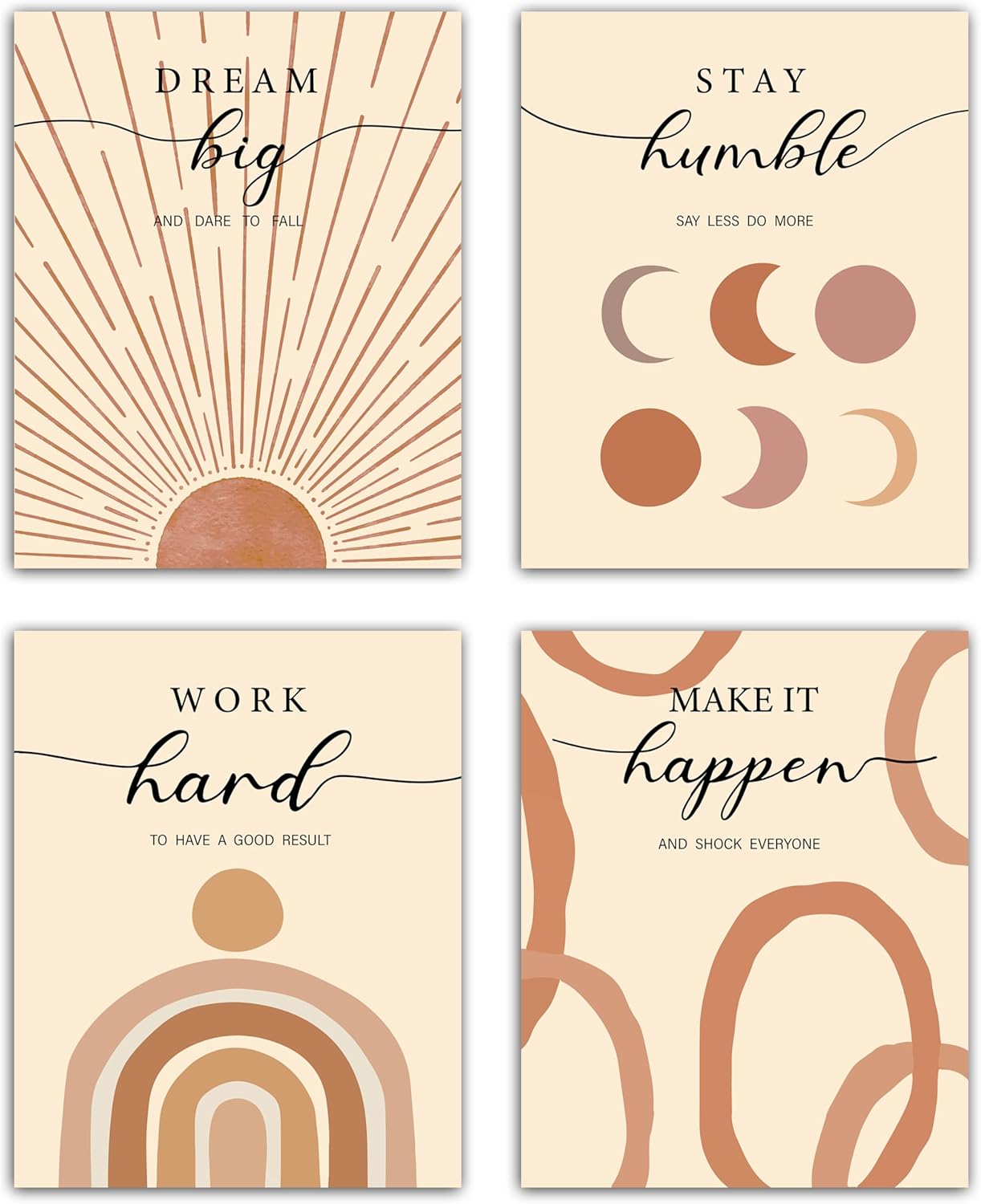 Amazon.com: Boho Sunshine Inspirational Posters Prints Set Of 4 ...