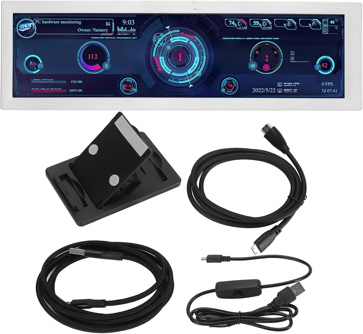 Amazon.com: PC Temperature Display, 8.8 Inch HD 1920x480 CPU ...