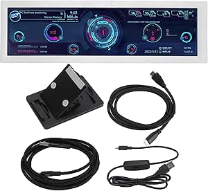 PC Temperature Display, 8.8 Inch HD IPS 1920x480 Computer Temp Monitor ...