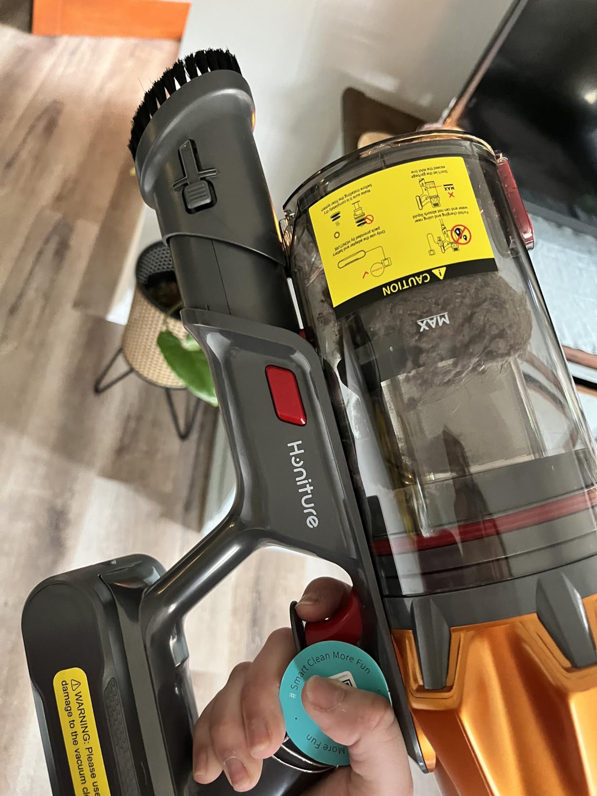 HONITURE X7 Cordless Vacuum Cleaner, 550W/45Kpa, Max 60 Mins Runtime ...