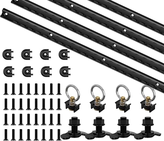 Amazon.com: 4Pcs 4FT Aluminum L-Track Rail, 48" Airline Track with 4*O ...