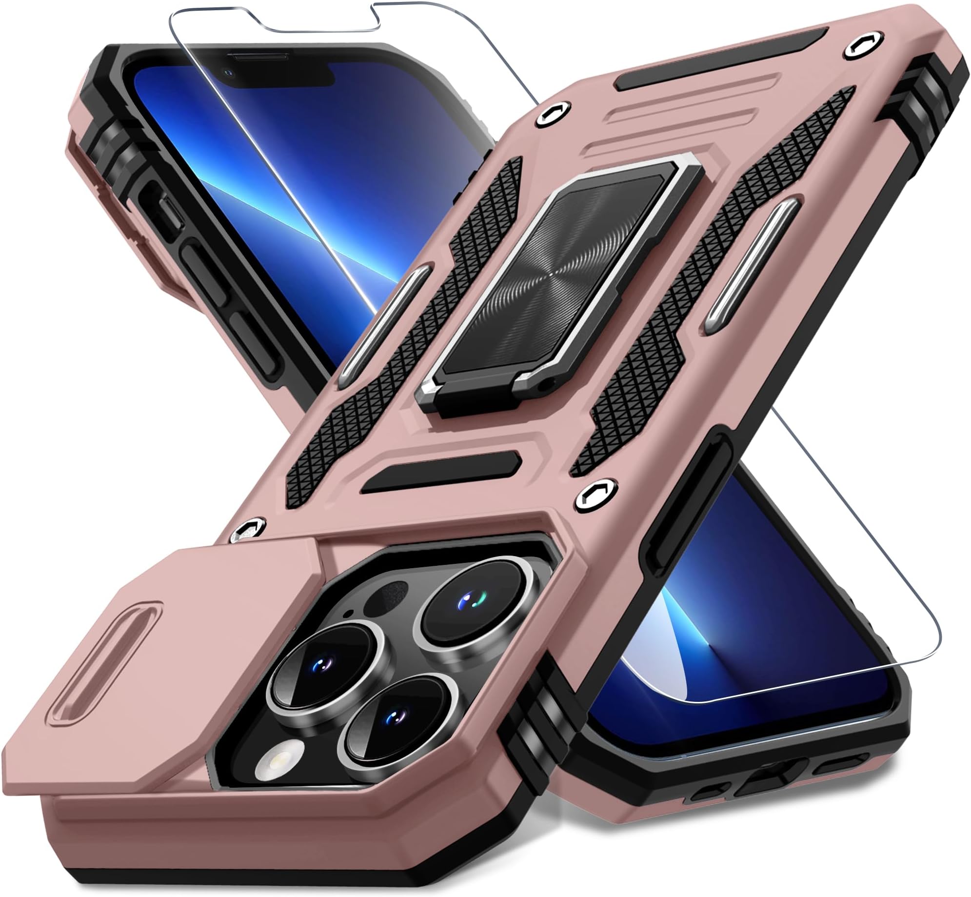 Amazon.com: DEERLAMN Case for iPhone 12/12 Pro with Slide Camera Cover ...