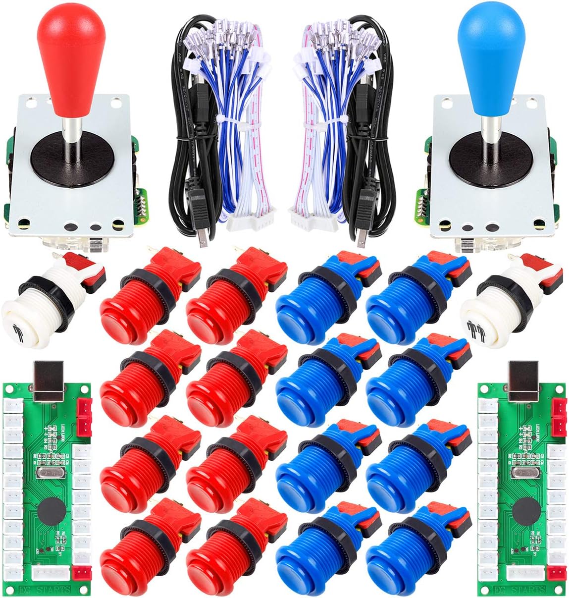 Amazon.com: Gamelec 2-Player Arcade Buttons and Joystick Kit for Home ...