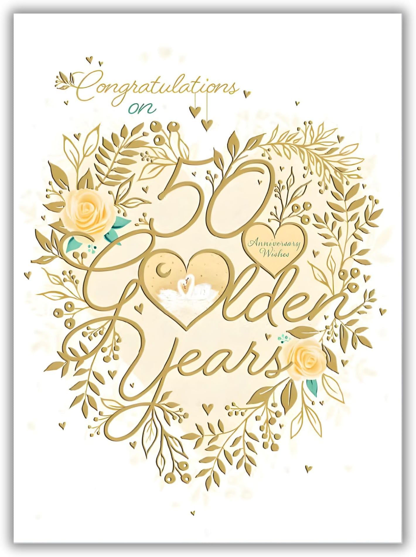 50th Wedding Anniversary Card - Golden Wedding Anniversary Card - 50 ...