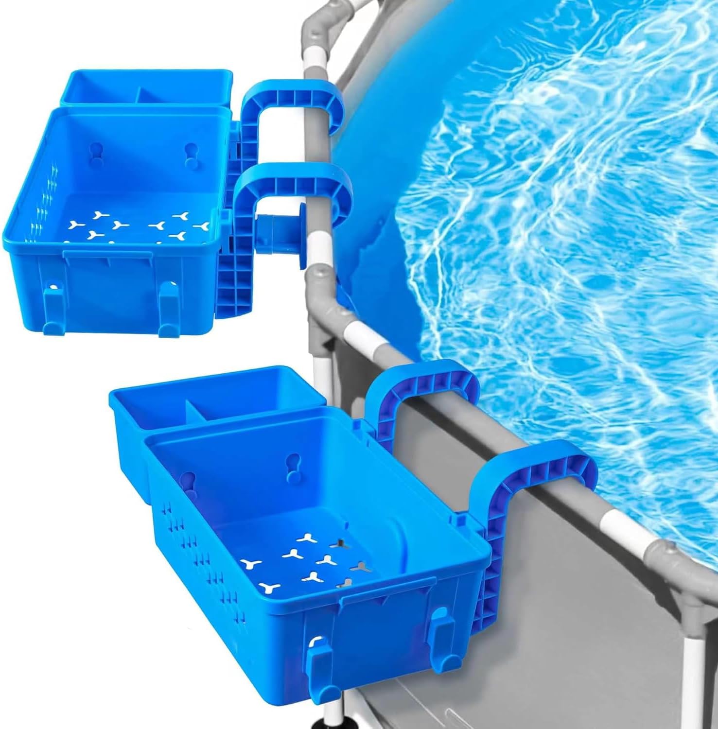 Amazon.com: 2-Pack Heavy-Duty Steel Pool Basket Organizer for Above ...