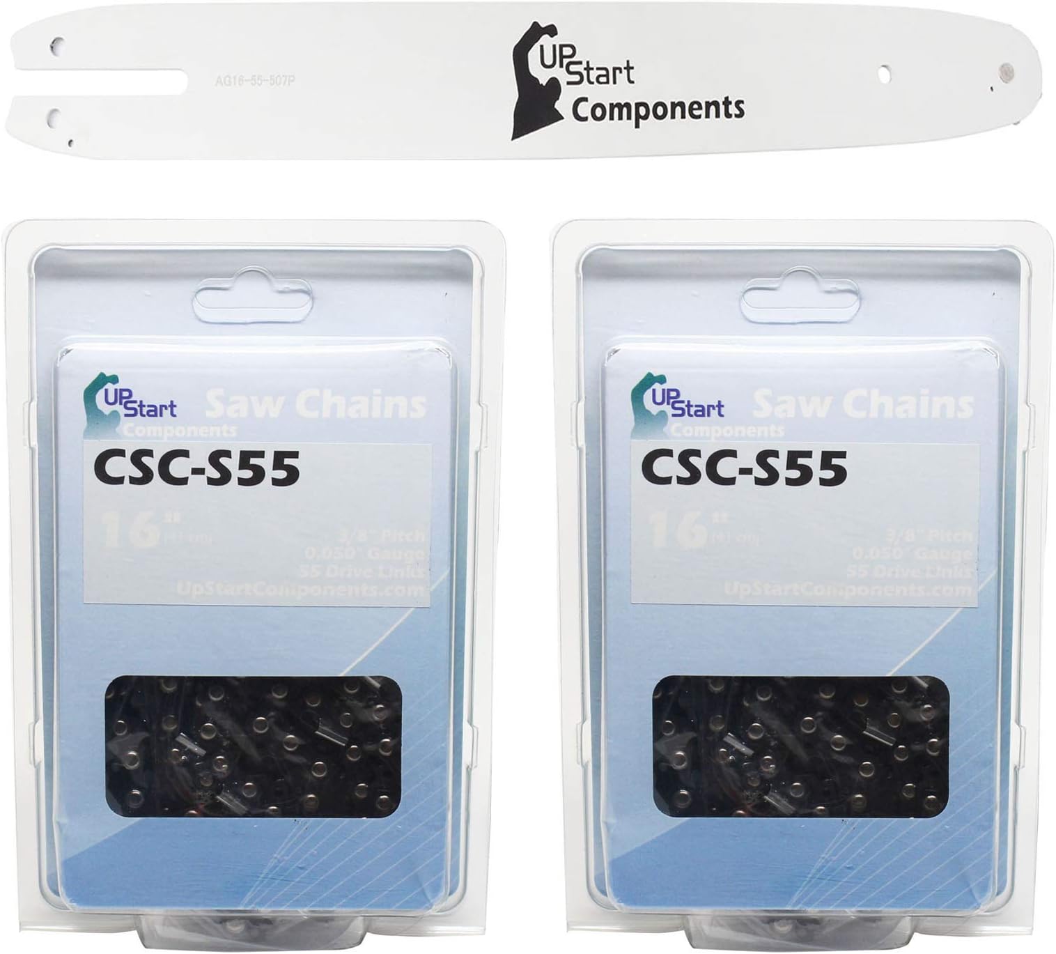 Amazon.com: 16-Inch Chainsaw Bar and 2 Chain Combo Replacement for ...