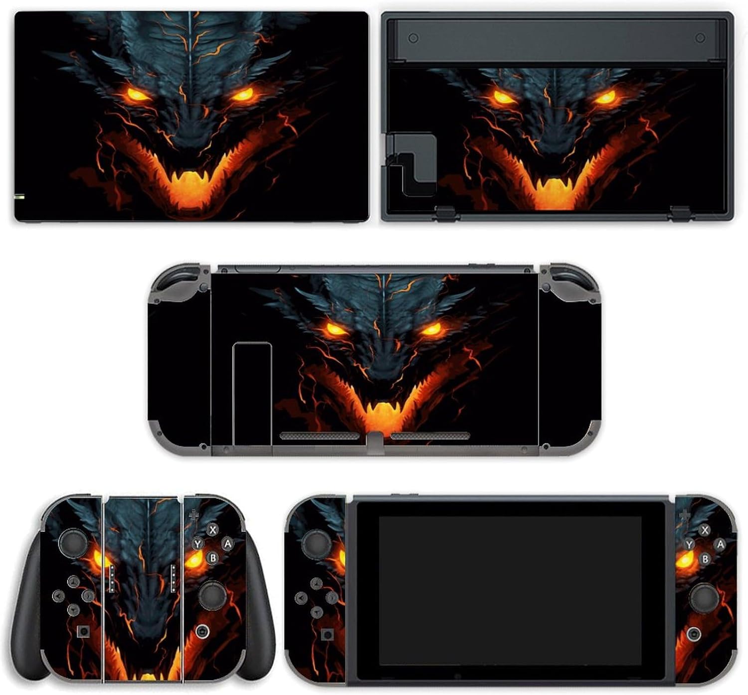 Amazon.com: AoHanan Black Fire Dragon Switch Skin Wrap Vinyl Decal ...