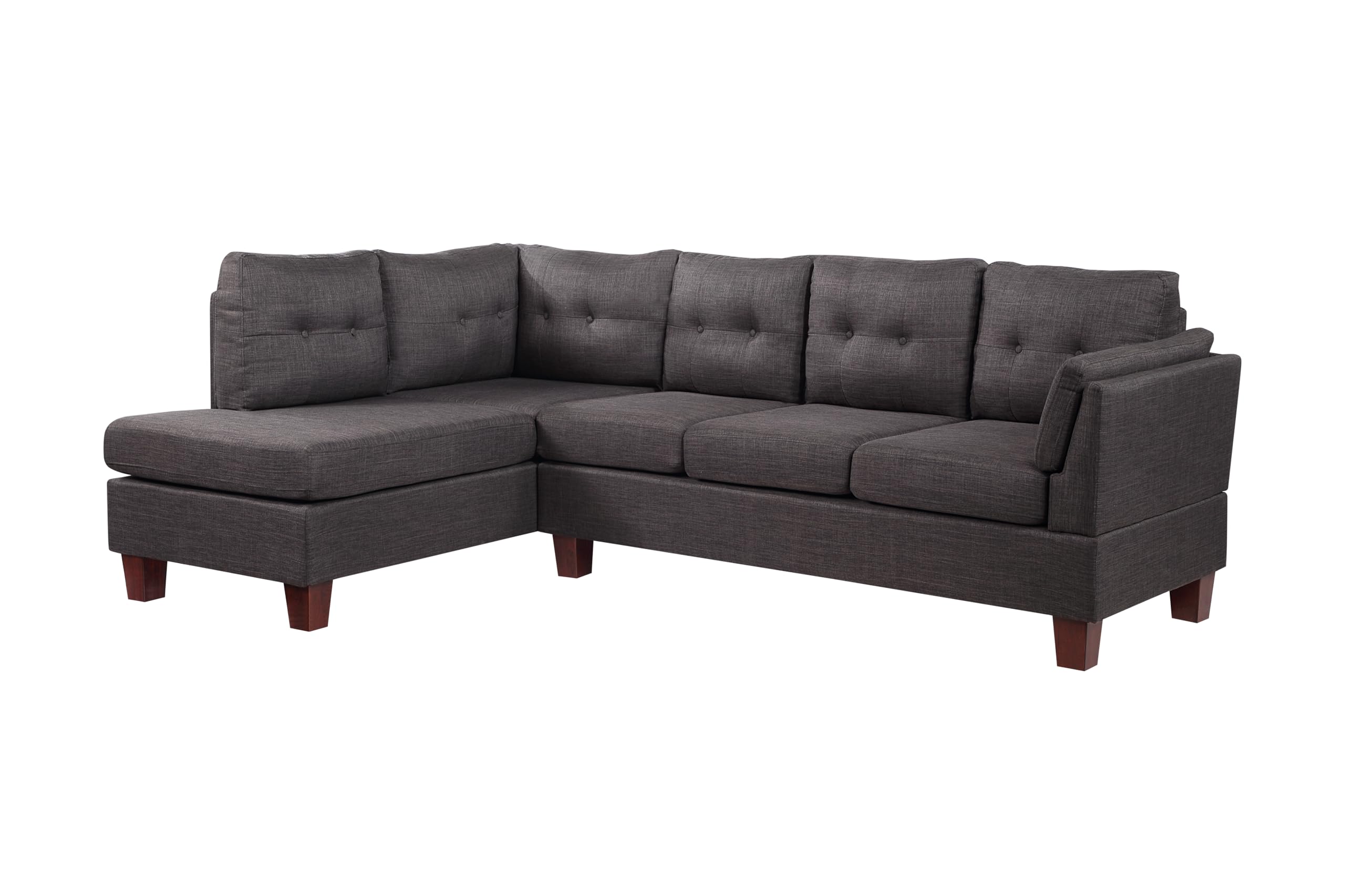 Amazon.com: Dalia Dark Gray Linen Modern Sectional Sofa with Left ...