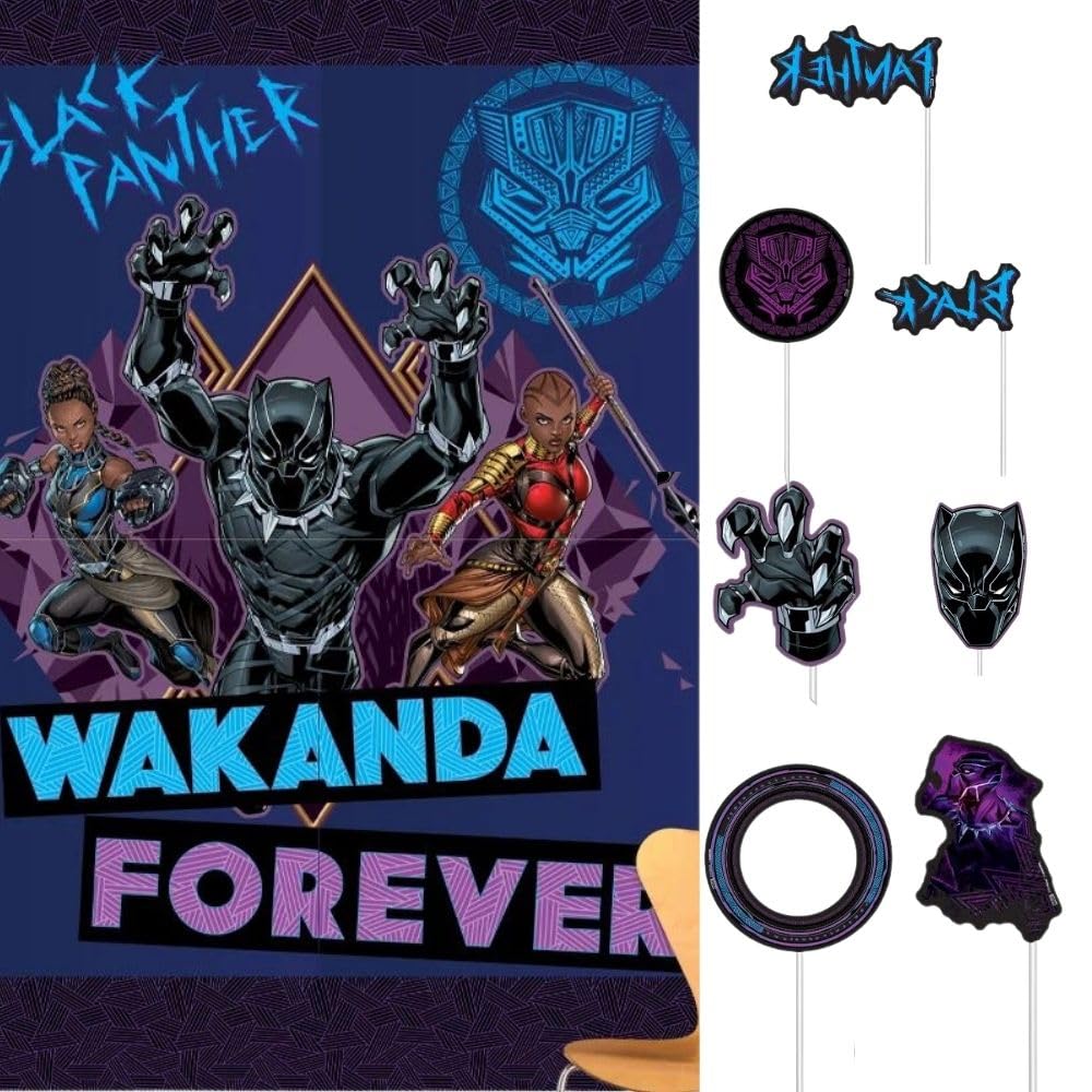 Party City Black Panther Wakanda Forever Scene Setter and Photo Booth ...