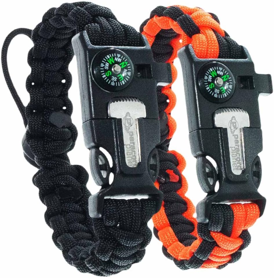 Amazon.com: Tactical Paracord Bracelet (2 Pack) – Includes: Fire ...