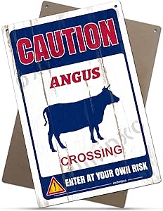 Amazon.com : Angus Sign Yard Decor Beware of Cattle Cow Lover Gifts ...