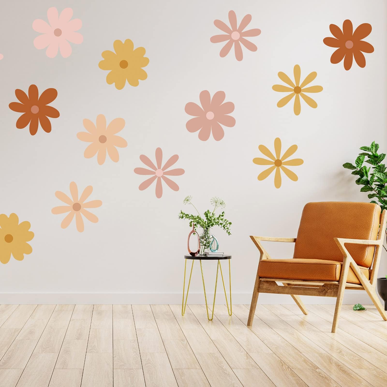 Amazon.com: Teling 16 Pieces Daisy Wall Decal Flower Vinyl Wall Decals ...