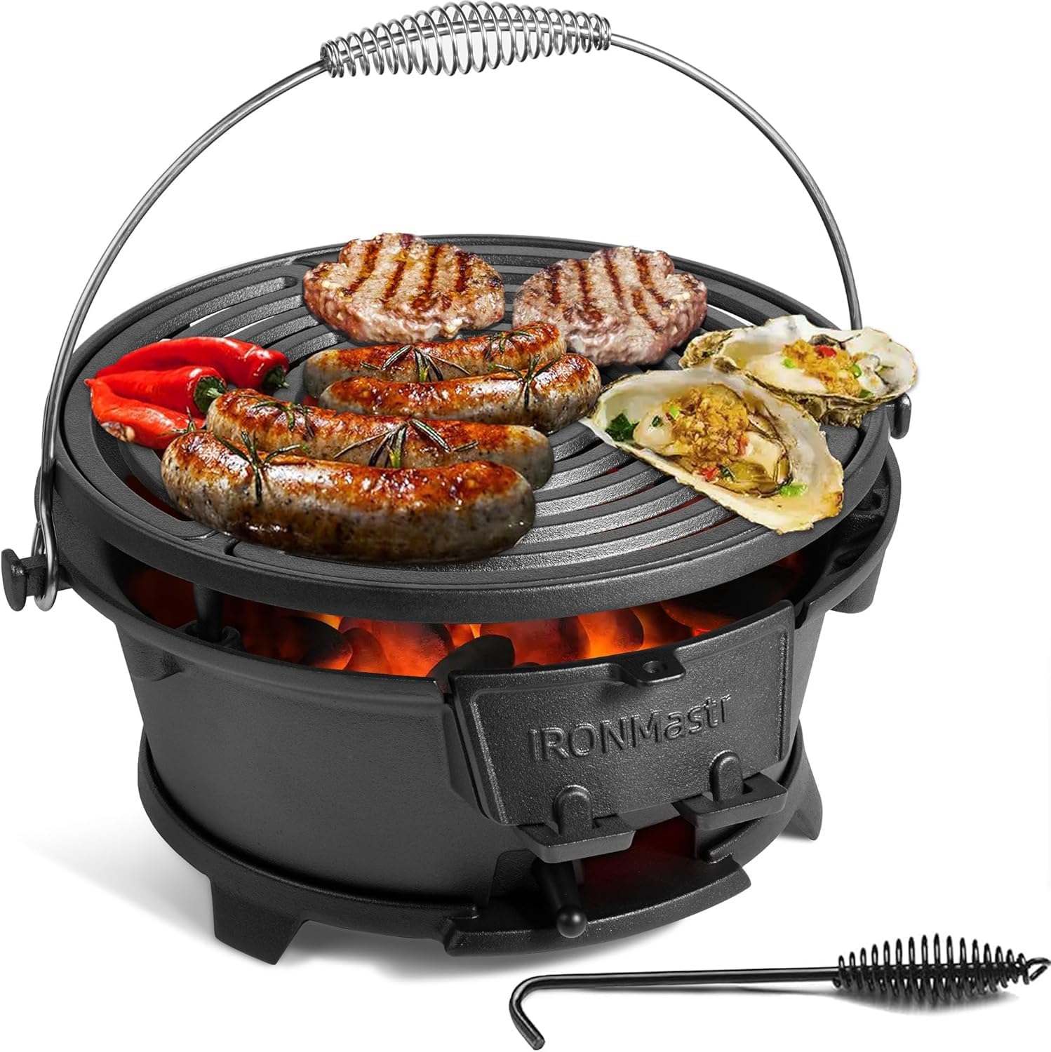 Amazon.com: IronMaster Hibachi Grill Outdoor - Small Portable Charcoal ...