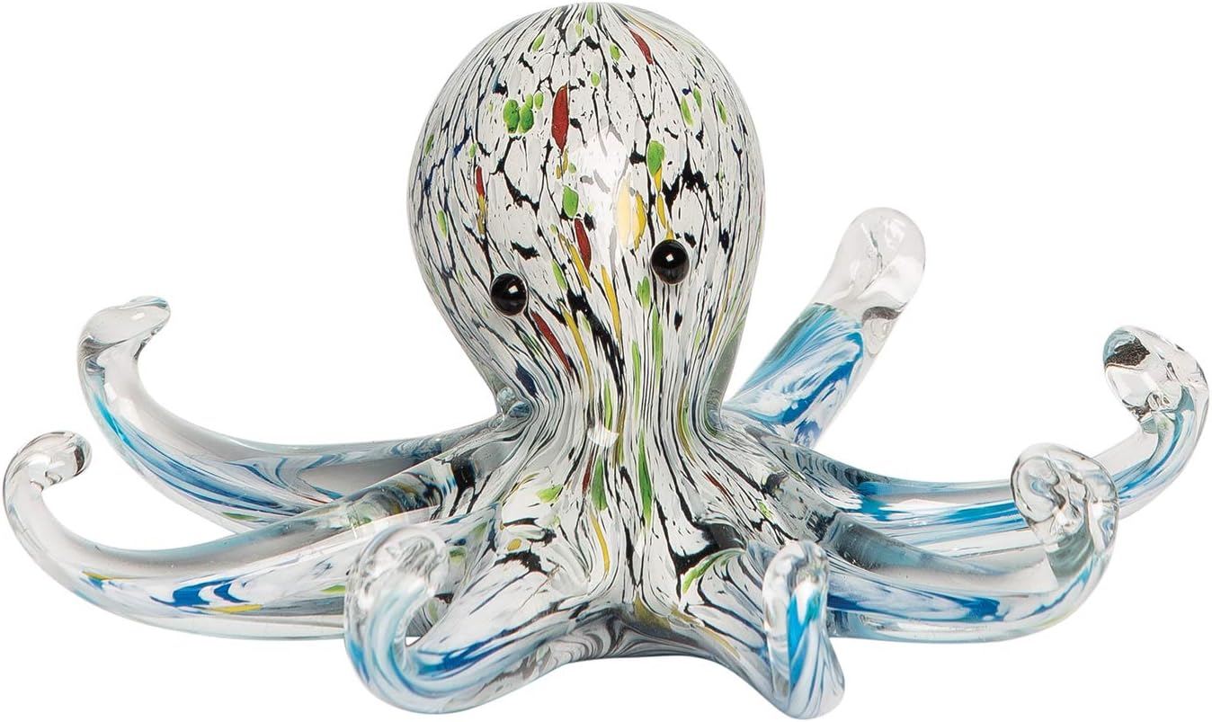 Amazon.com: Beachcombers Glass Octopus Figure Figurine L6.5 X W6.5 X H3 ...