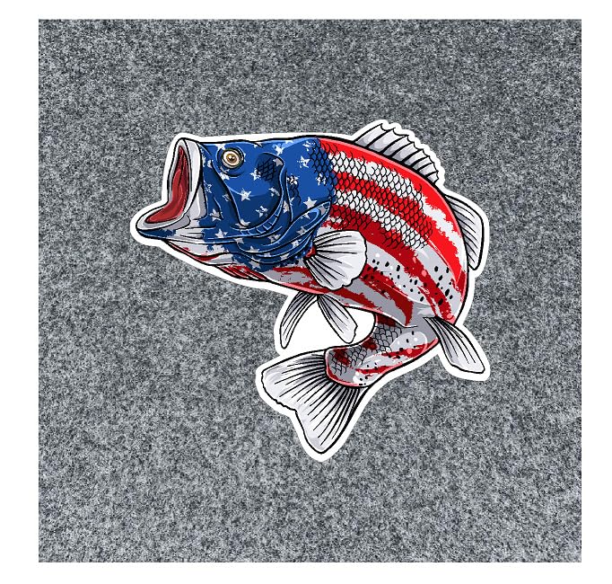 Amazon.com: USA AMERICAN Flag Waving BASS FISHING BOAT CARPET DECALS ...