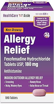 Amazon.com: HealthCareAisle Allergy Relief - Fexofenadine Hydrochloride ...