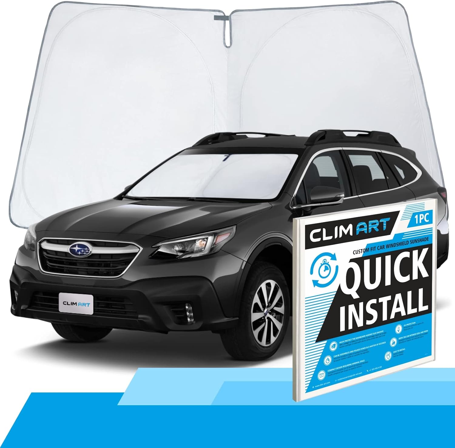 Amazon.com: CLIM ART Windshield Sun Shade for Subaru Outback 2020-2024 ...