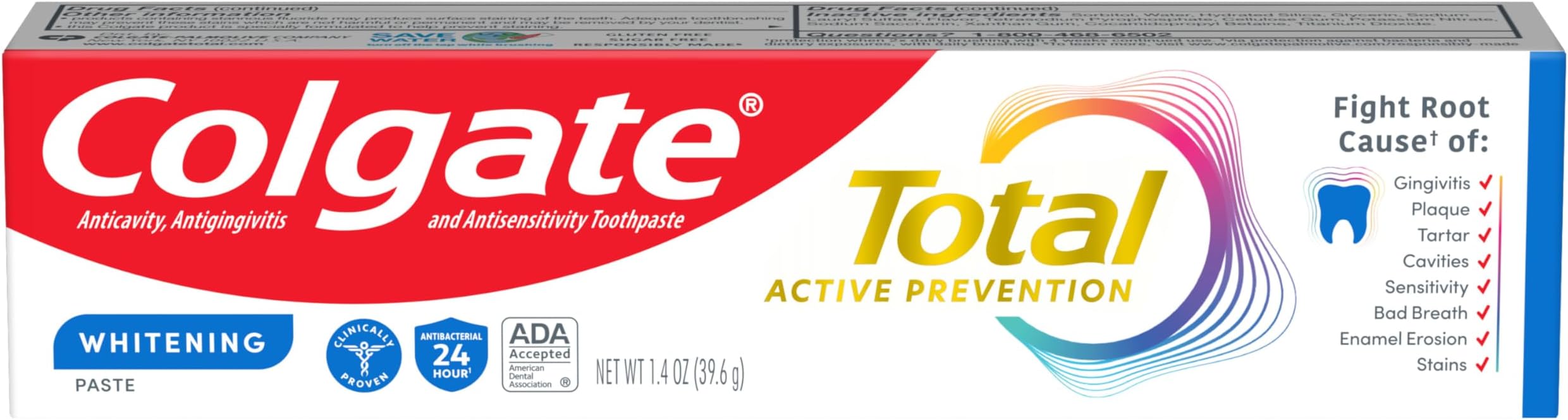 Amazon.com : Colgate Total Clean Mint Toothpaste, 10 Benefits, No Trade ...