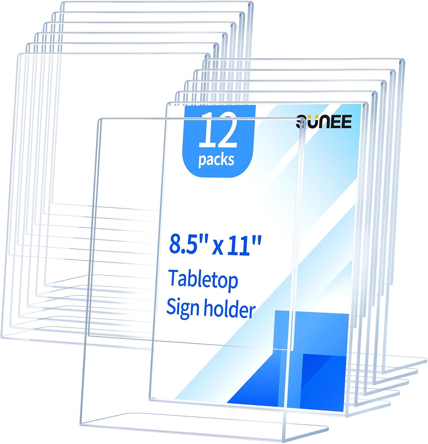 Amazon.com: SUNEE 12 packs Clear Plastic Sign Holders for 8.5x11 Paper ...