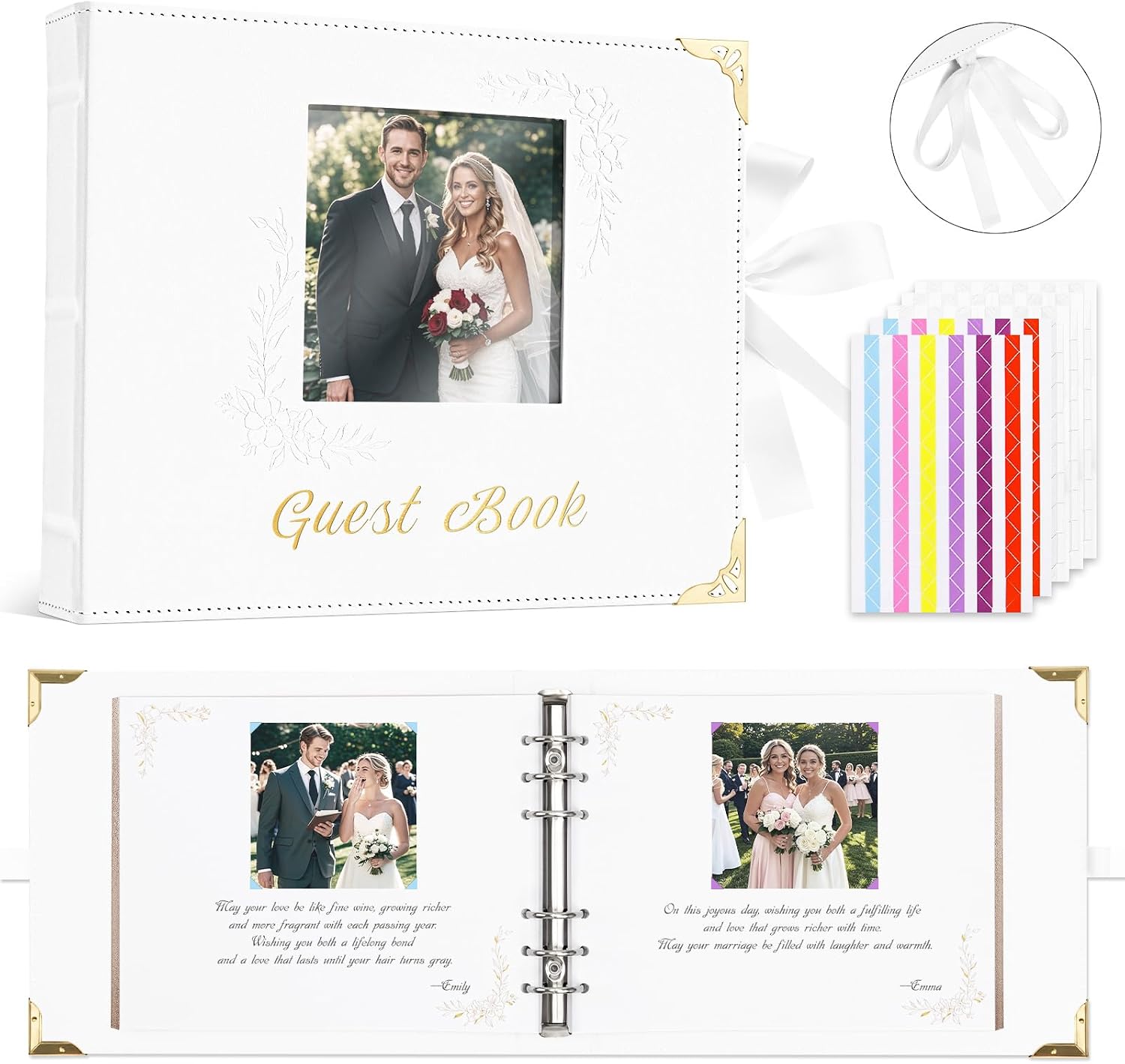 Amazon.com: EYROZILL Wedding Guest Book with Personalized, Polaroid ...