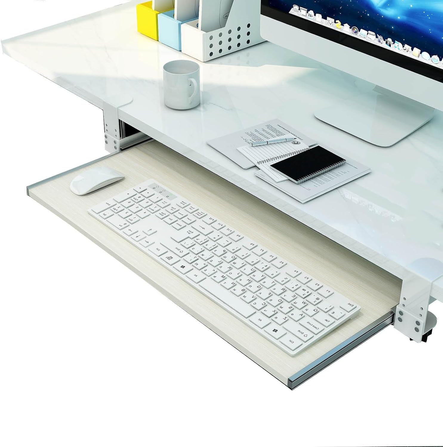 Keyboard Tray Under Desk - Clamp On Keyboard Drawer Computer Stand ...