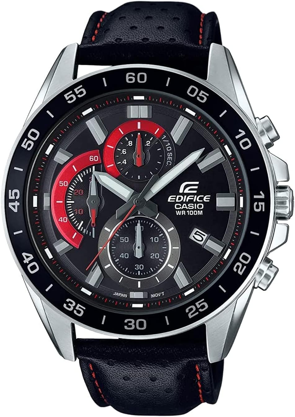 Casio Edifice Men's White Dial Leather Chronograph Watch - EFR-526L ...