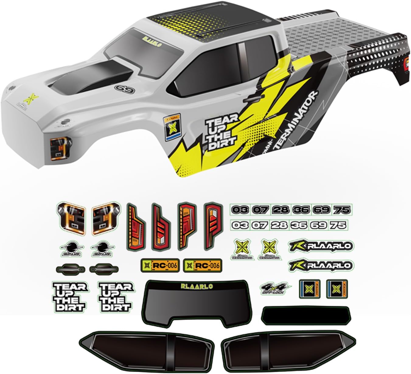 Amazon.com: AMORIL 1.2MM PC Car Shell for RC Brushless Truck Mini 1/10 ...