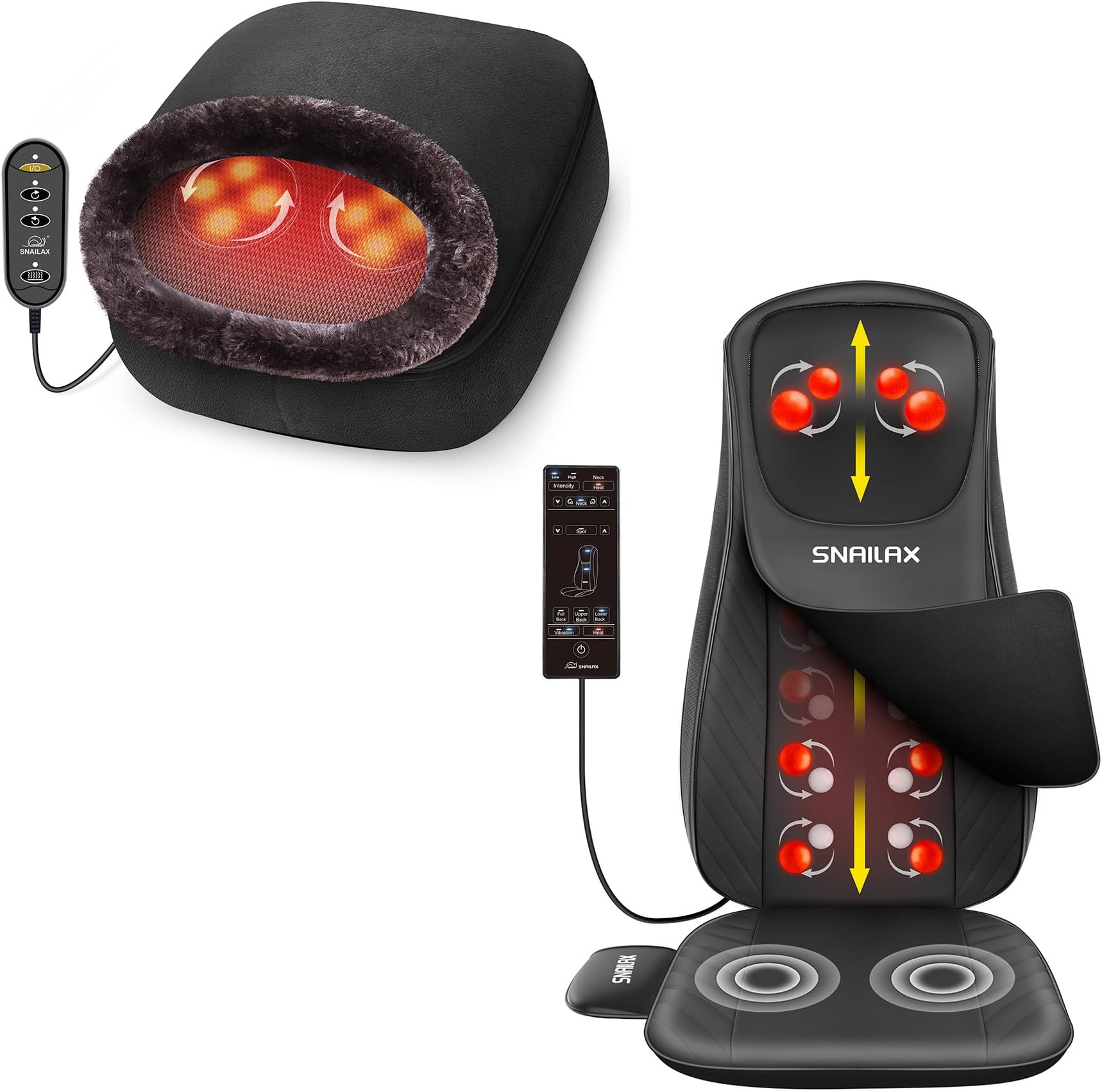 Amazon.com: Snailax 2-in-1 Shiatsu Foot and Back Massager with Heat ...