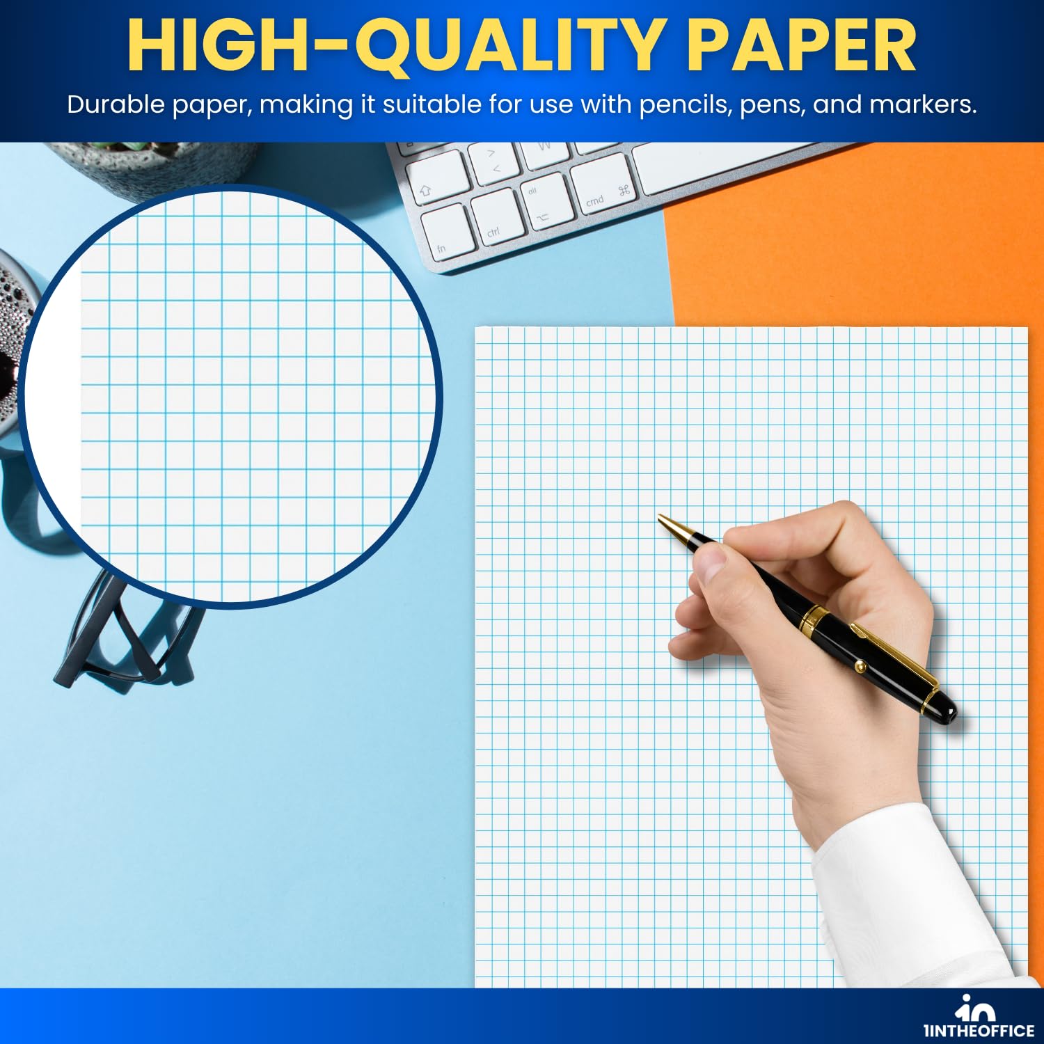 Snapklik.com : 1InTheOffice Graph Paper Pads, Quadrille Ruled Writing ...