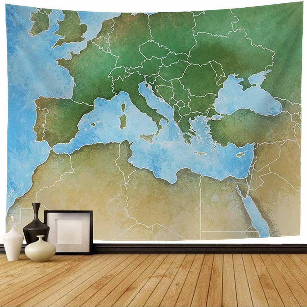 Amazon.com: Starojan Tapestry Wall Hanging France East Handdrawn Map ...