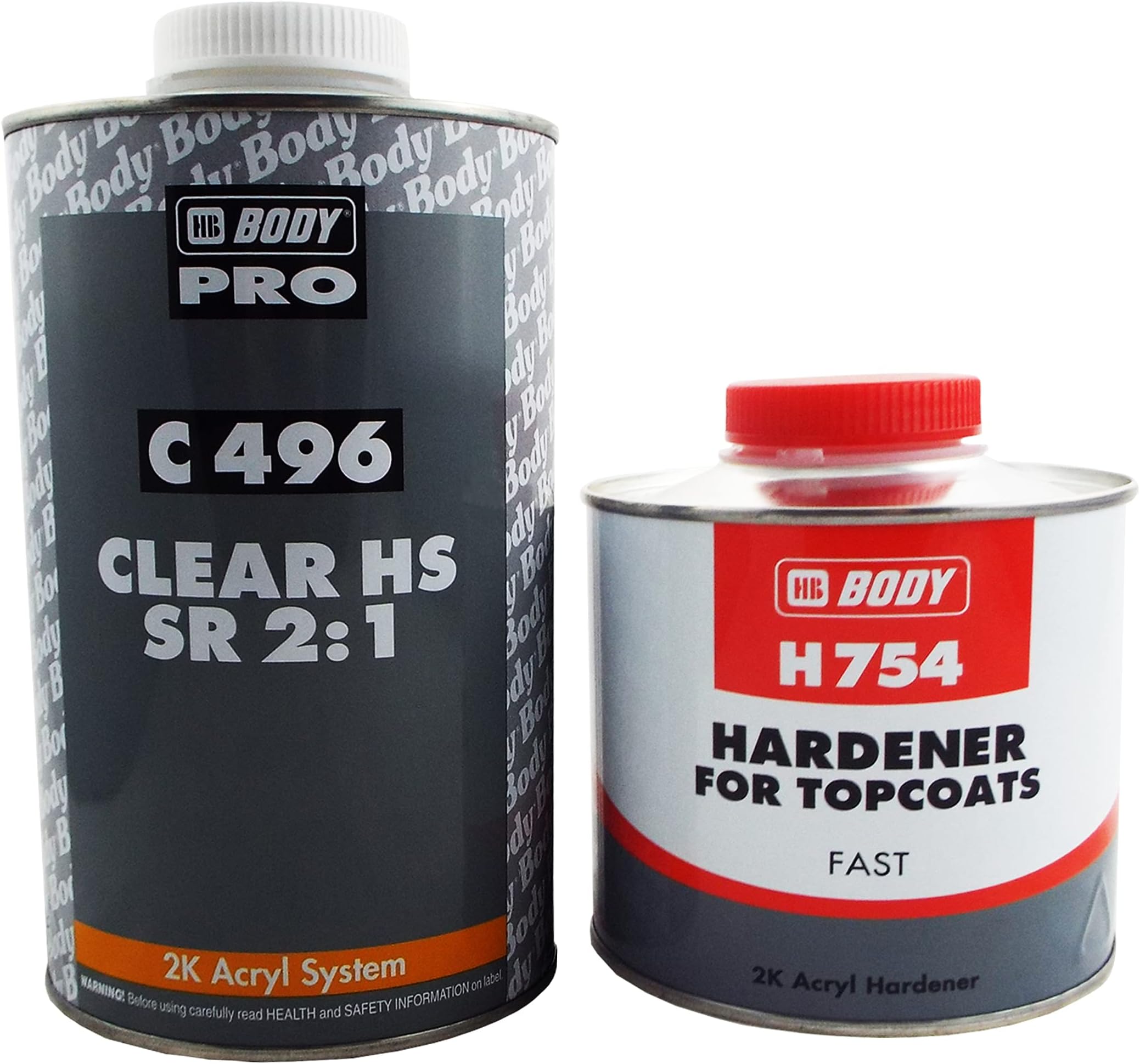 HB Body 496 Autoclear HS 2K Lacquer 1 Litre Kit with 500ml Hardener Car ...