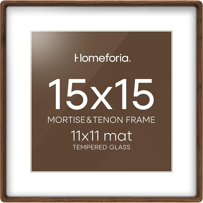 Amazon.com - Homeforia 15x15 Picture Frame Brown, Mortise & Tenon ...