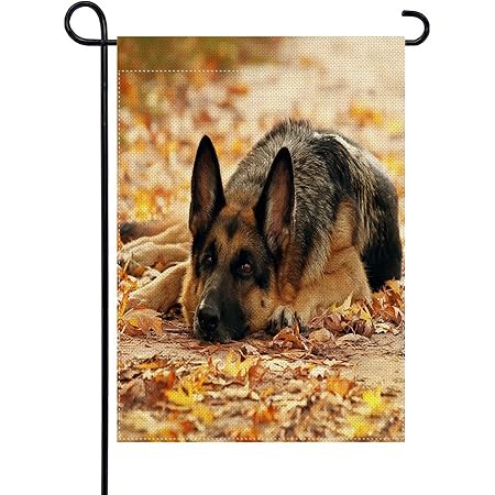 Amazon.com : Uanvaha German Shepherd Dog Burlap Garden Flags for ...
