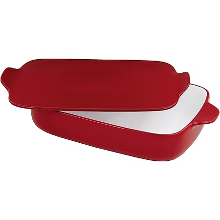 Amazon.com: KitchenAid Vitrified Stoneware Rectangular Baker with Lid ...