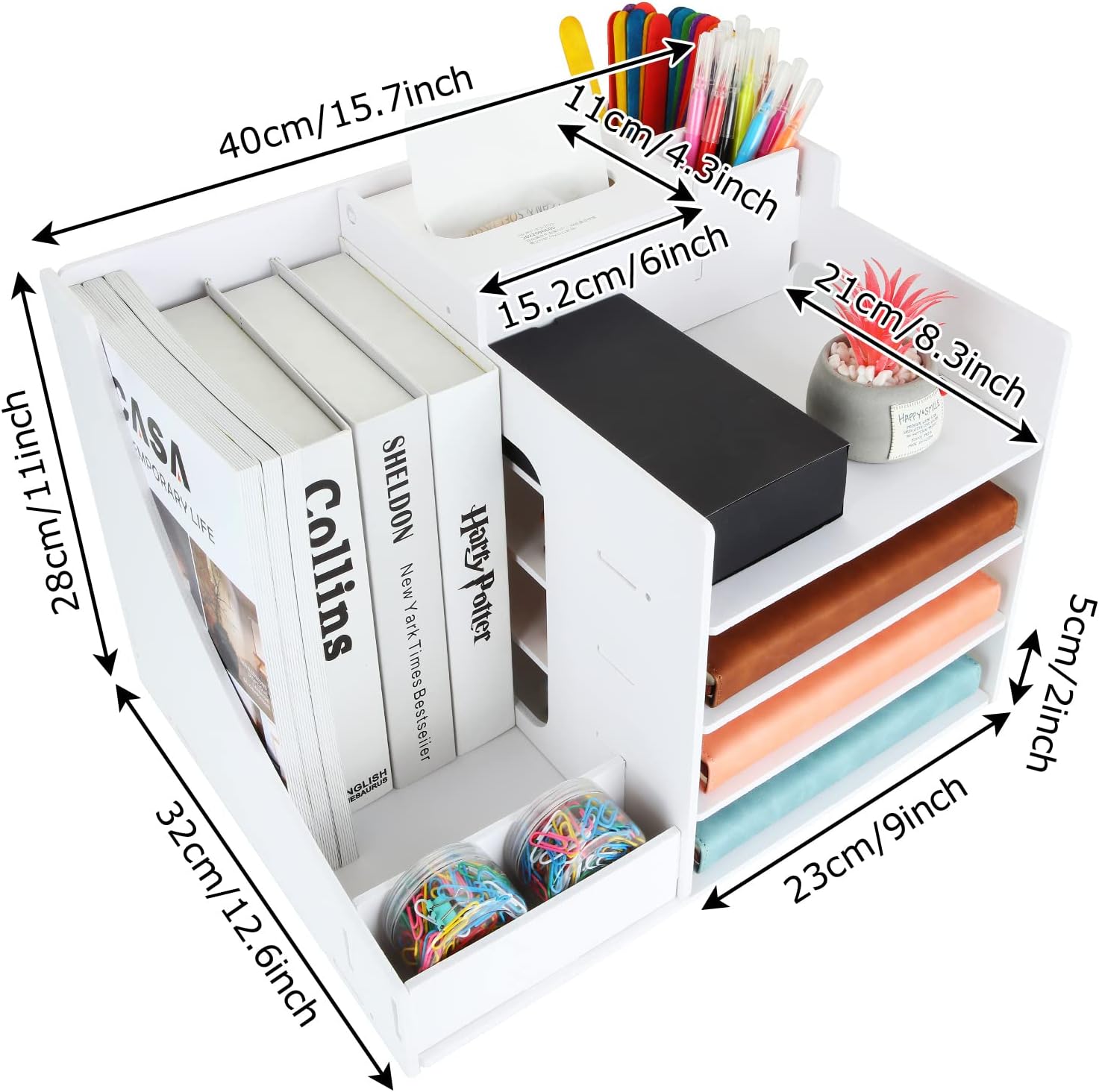 ASelected Desktop Organiser, Office Stationery Desk Tidy Storage Rack ...