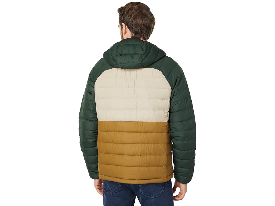 L.L.Bean Bean's Down Hooded Jacket Color-Block (Fatigue Green/Deep ...