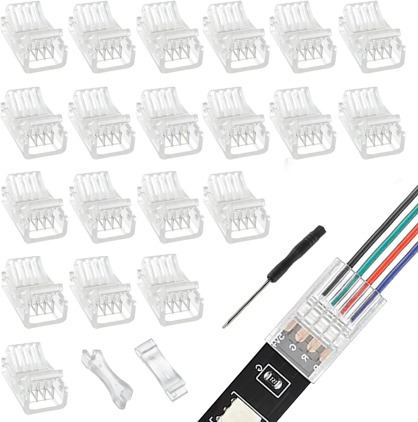 EPLZON 4 Pin 10 mm LED Strip Connector LED Light Connector Strip to ...